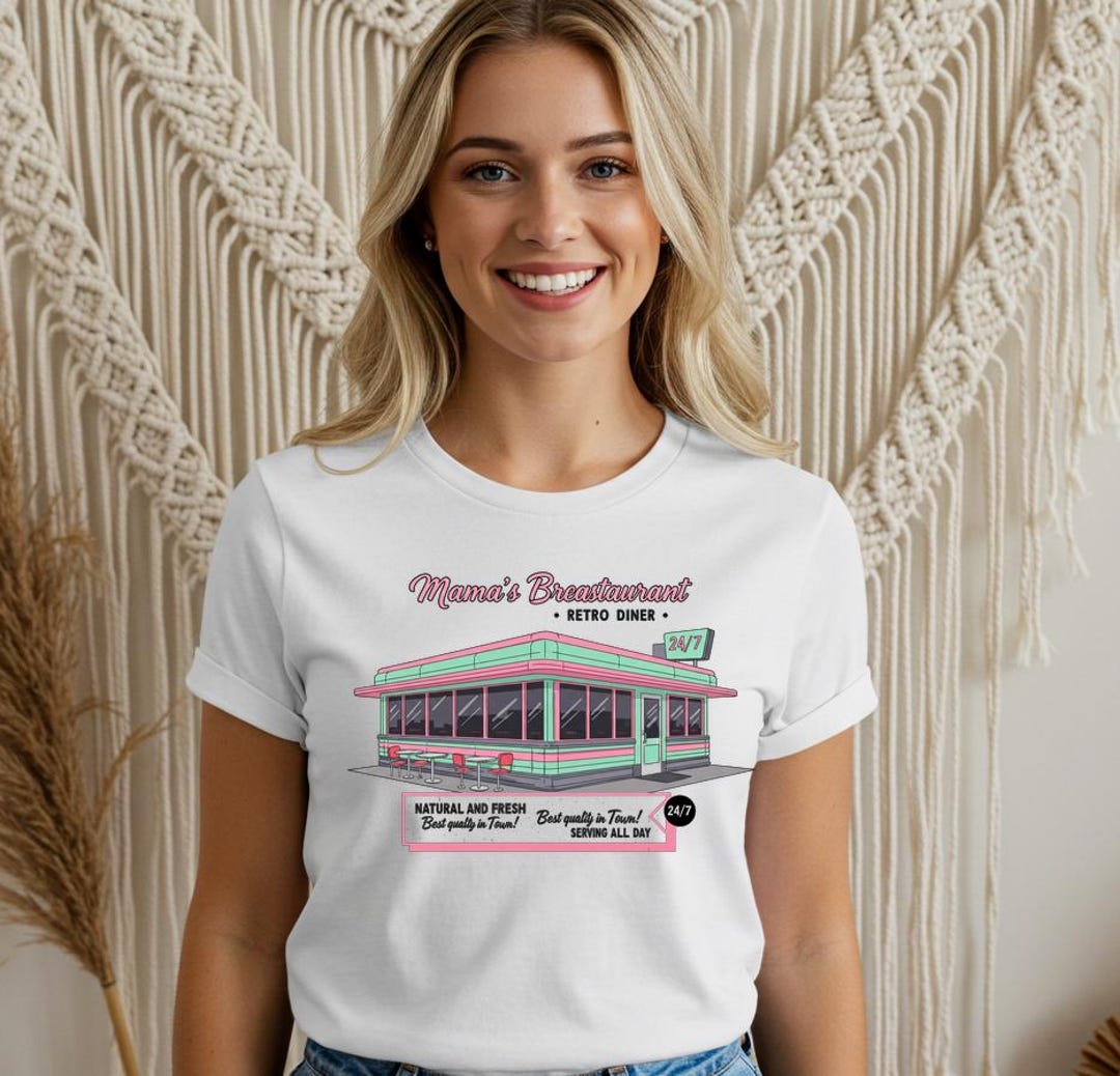 Mamas Breastaurant T-shirt Retro Diner Shirt Vintage Restaurant Graphic ...