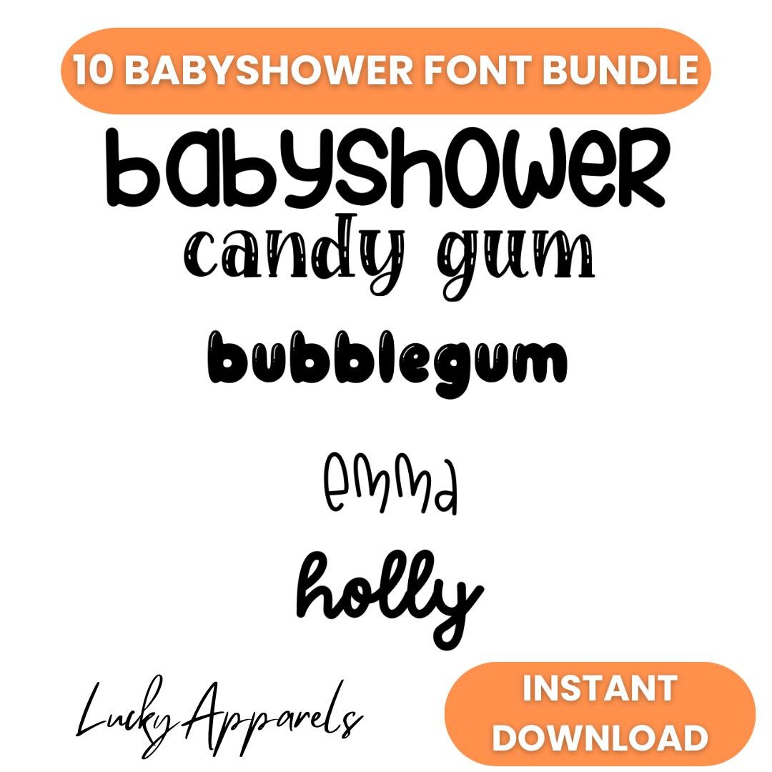 10 Baby Shower Fonts Bundle Cute Fonts for Baby Shower Cricut Fonts ...