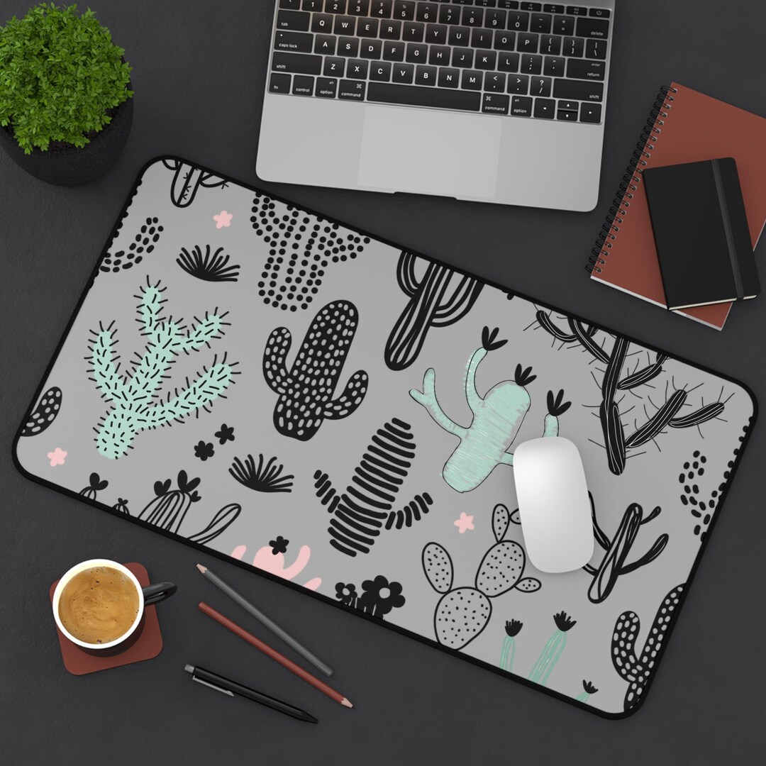Cactus Desk Mat - Stylish Office Decor, Desk Accessories, Gift for ...