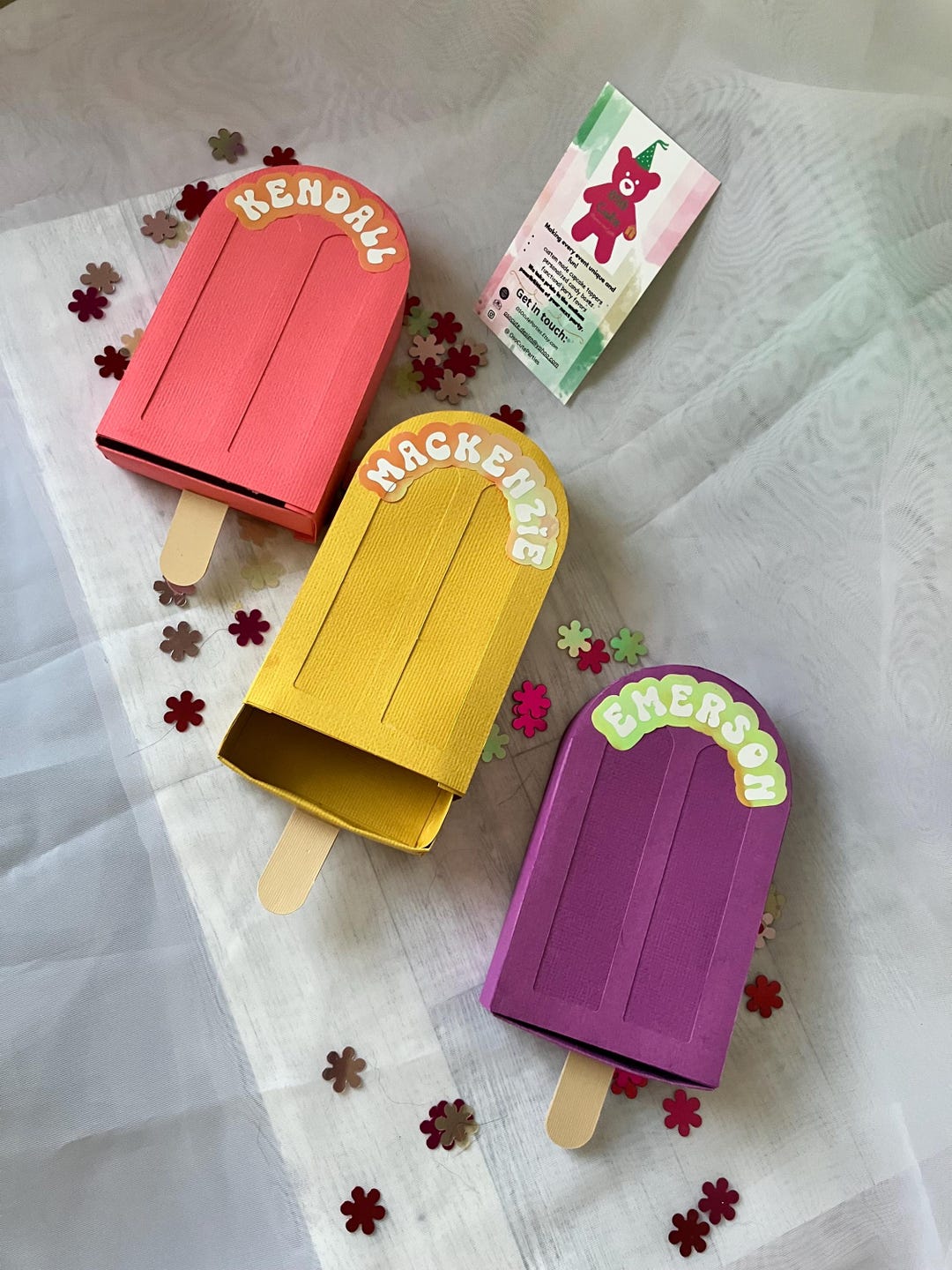 Set of 3 Popsicle Party Favor Boxes – Handmade Summer Birthday Candy ...