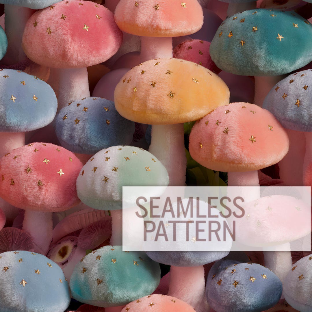 Pastel Mushrooms – Seamless Pattern, Digital Download, Repeating File ...