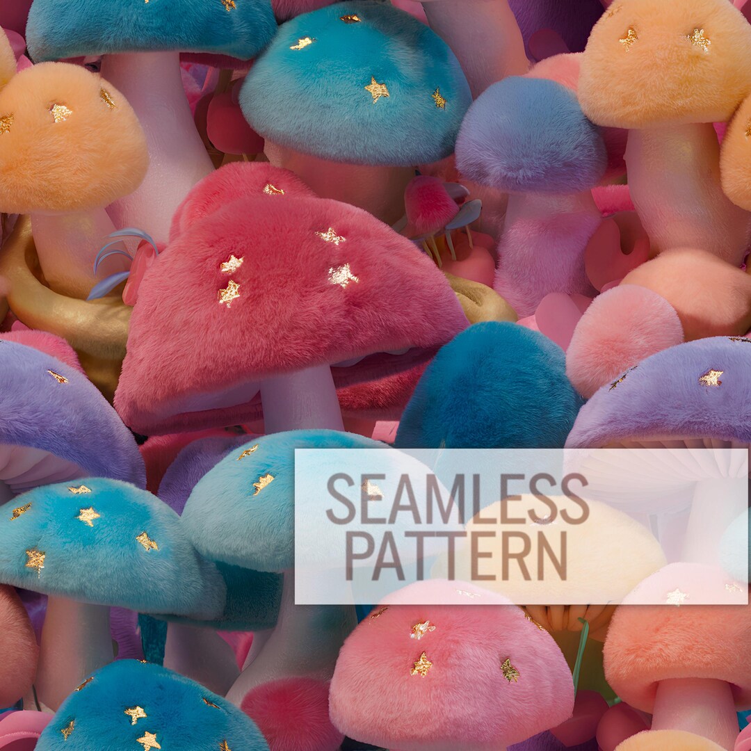 Pastel Mushrooms – Seamless Pattern, Digital Download, Repeating File ...