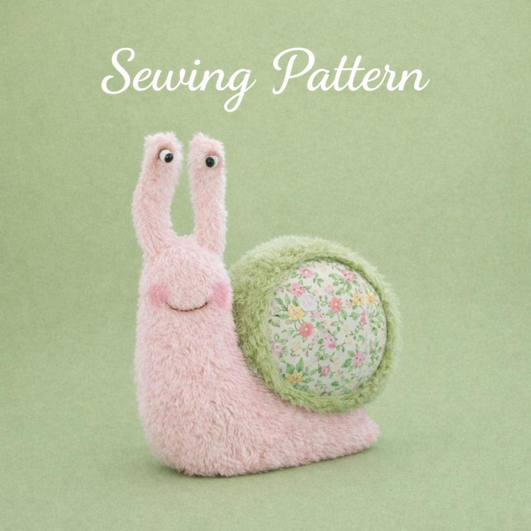 Plush Snail Sewing Pattern • Vintage Style Stuffed Animal (PDF Pattern ...