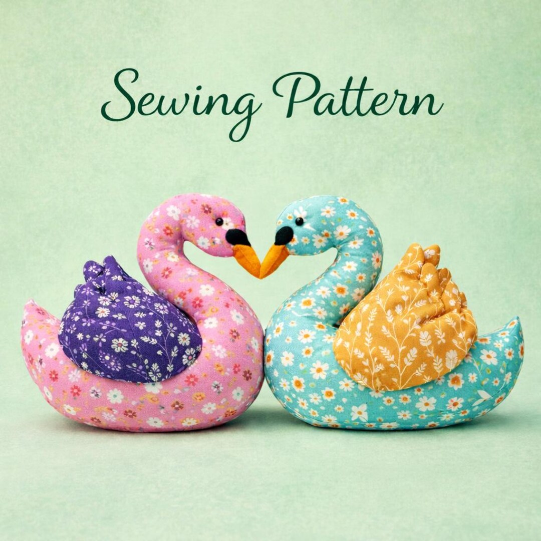 Swan Sewing Pattern – DIY Love Bird Plush Toy (PDF Pattern, 25x30cm) - Etsy