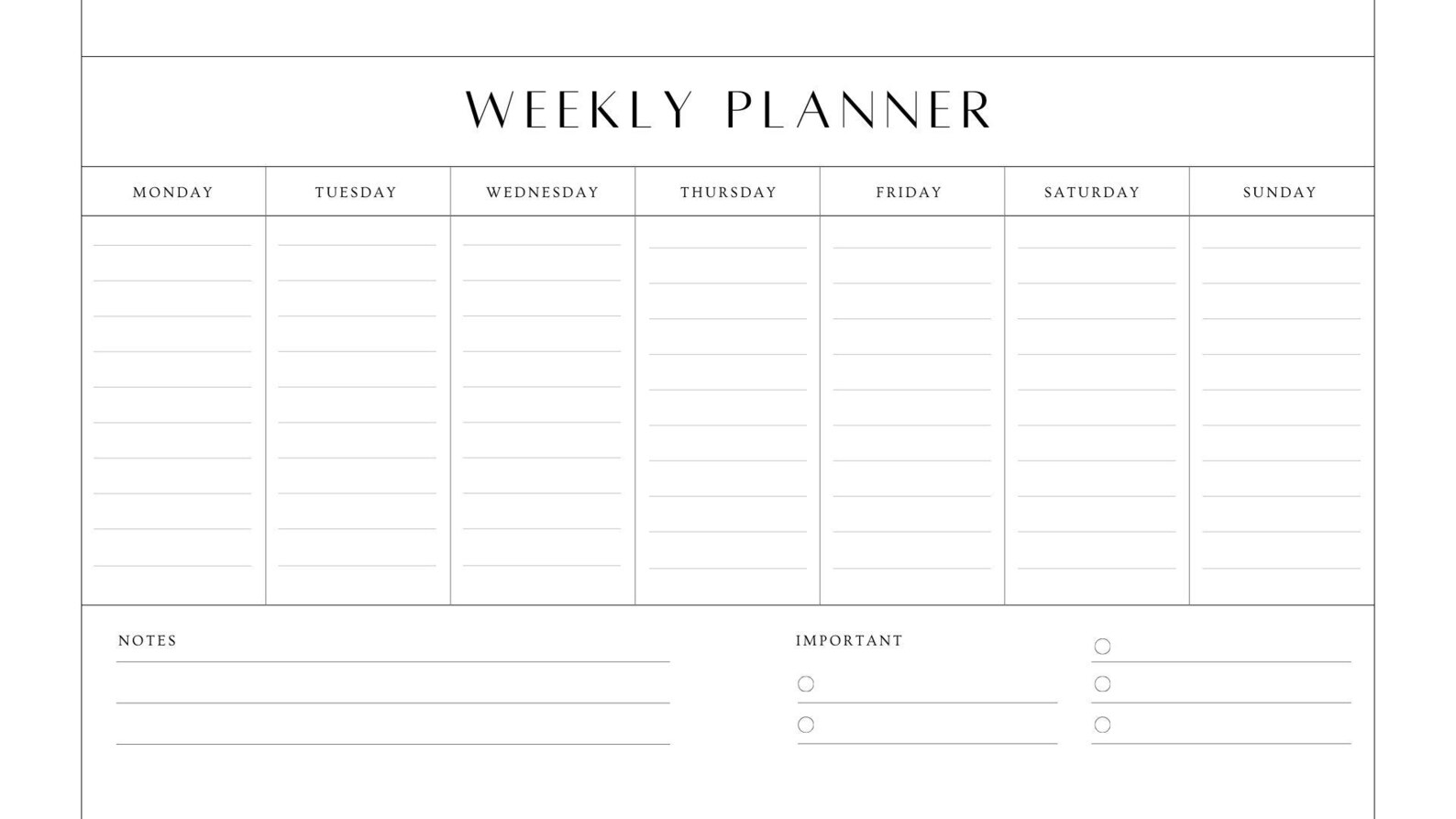 Minimalist Weekly Planner Template - Etsy