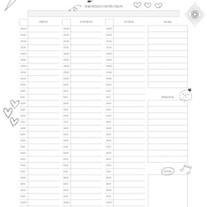 Weekly Schedule Planner - 2 Page Spread - Etsy