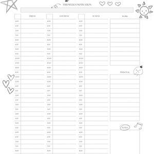 Weekly Schedule Planner - 2 Page Spread - Etsy