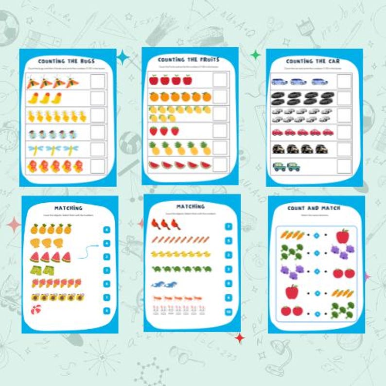 Counting Numbers 1-10 Worksheets | Preschool & Kindergarten Math ...