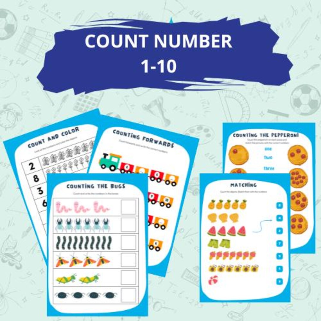Counting Numbers 1-10 Worksheets | Preschool & Kindergarten Math ...