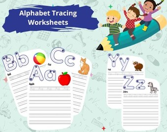 ABC Alphabet Tracing Worksheet - Etsy