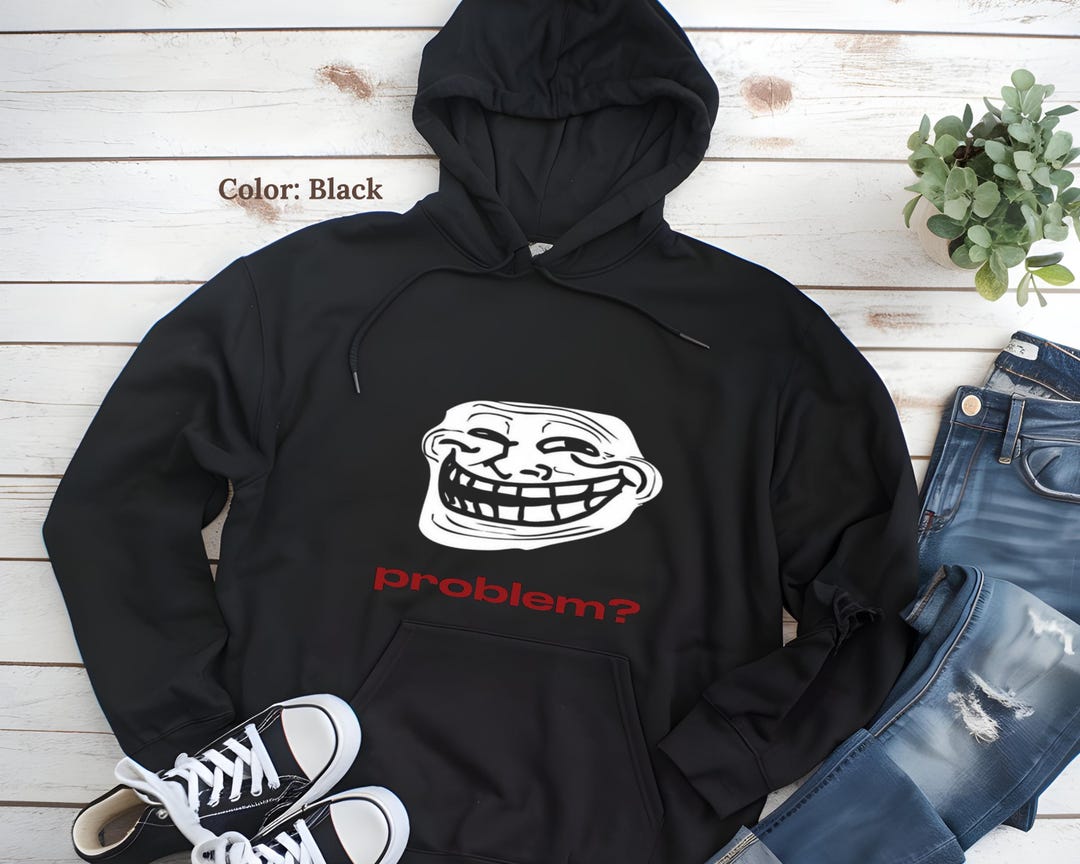 Troll Face Meme Hoodie: Gildan 18500 Unisex Graphic Sweatshirt - Etsy