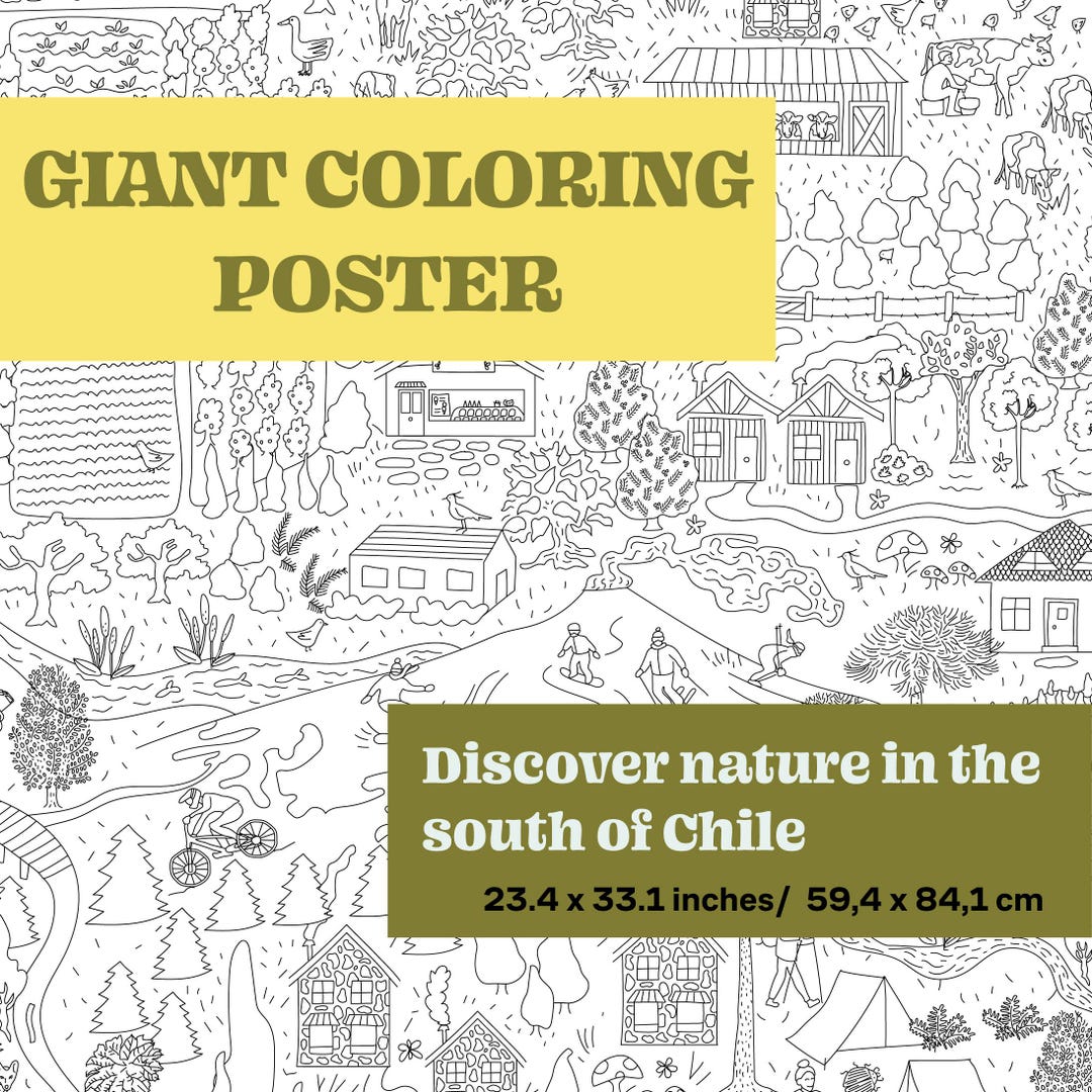 Southern Chile Giant Coloring Poster, Entertaining for Children ...