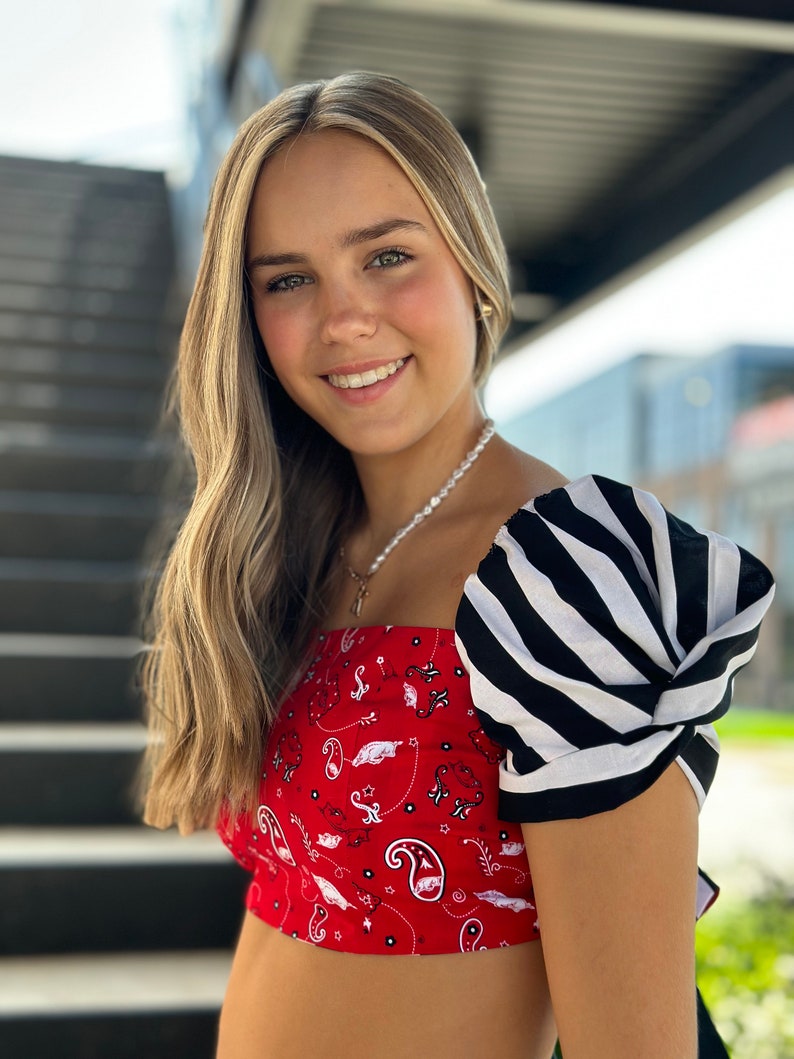 Razorback Tie Back Crop Top - Etsy