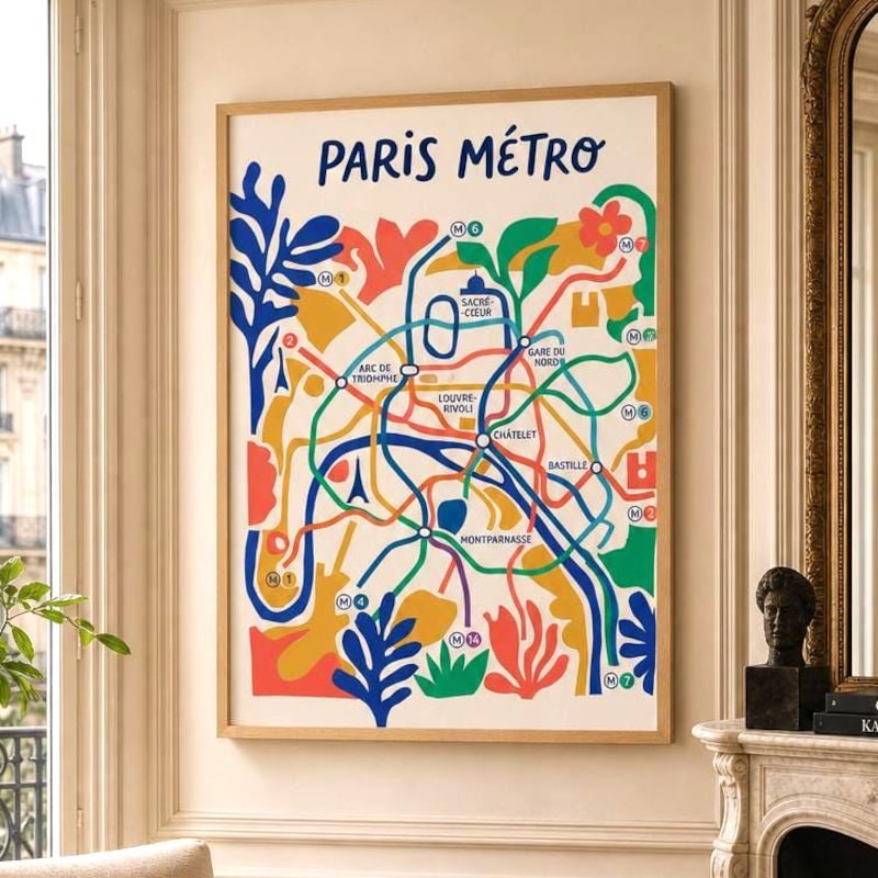 Metro Map Paris - Etsy