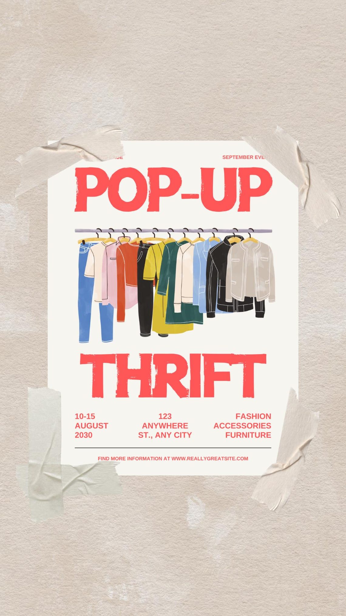 Editable Thrift Pop up Shop Poster Template | Canva Download | DIY ...
