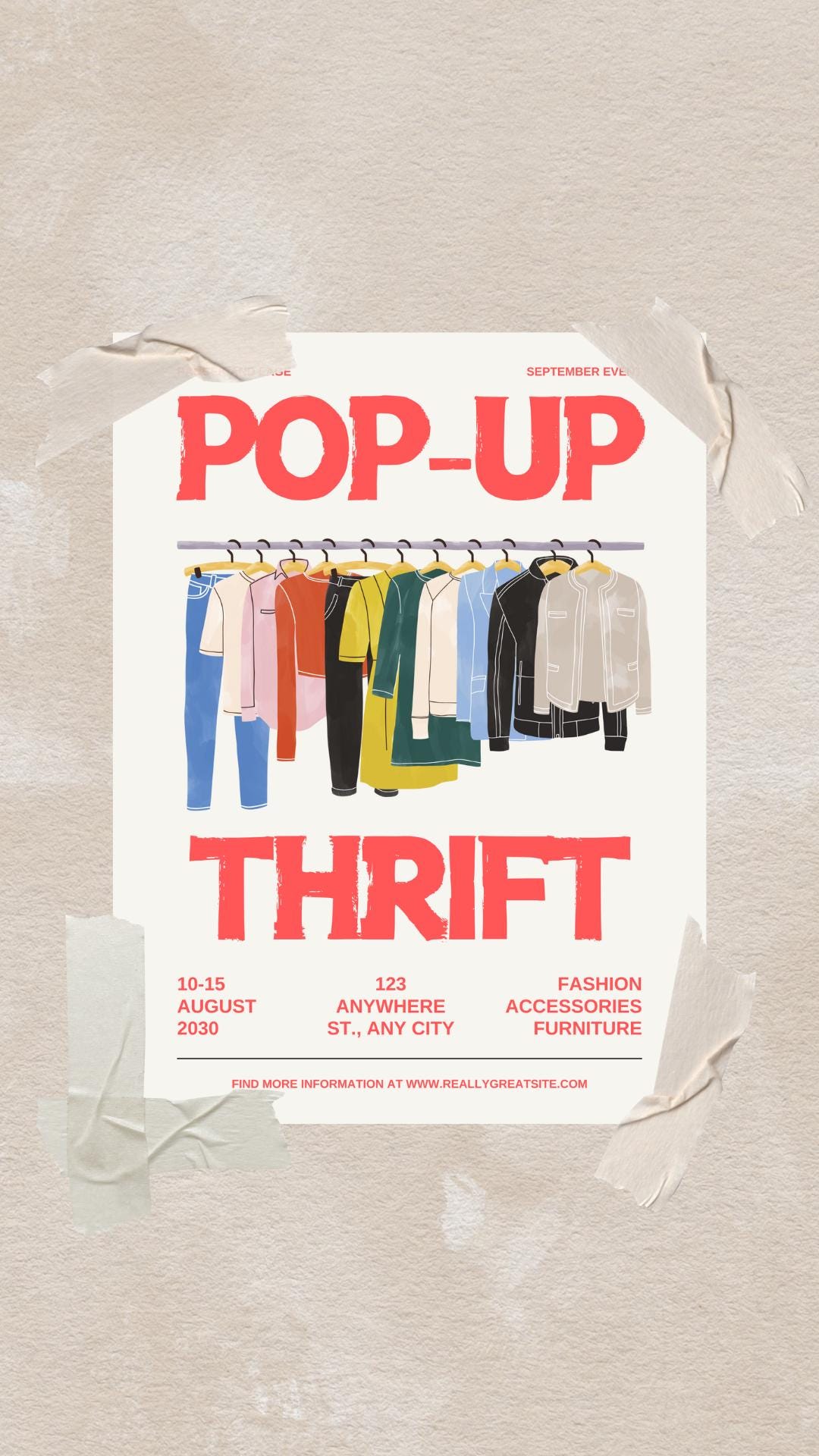 Editable Thrift Pop up Shop Poster Template | Canva Download | DIY ...