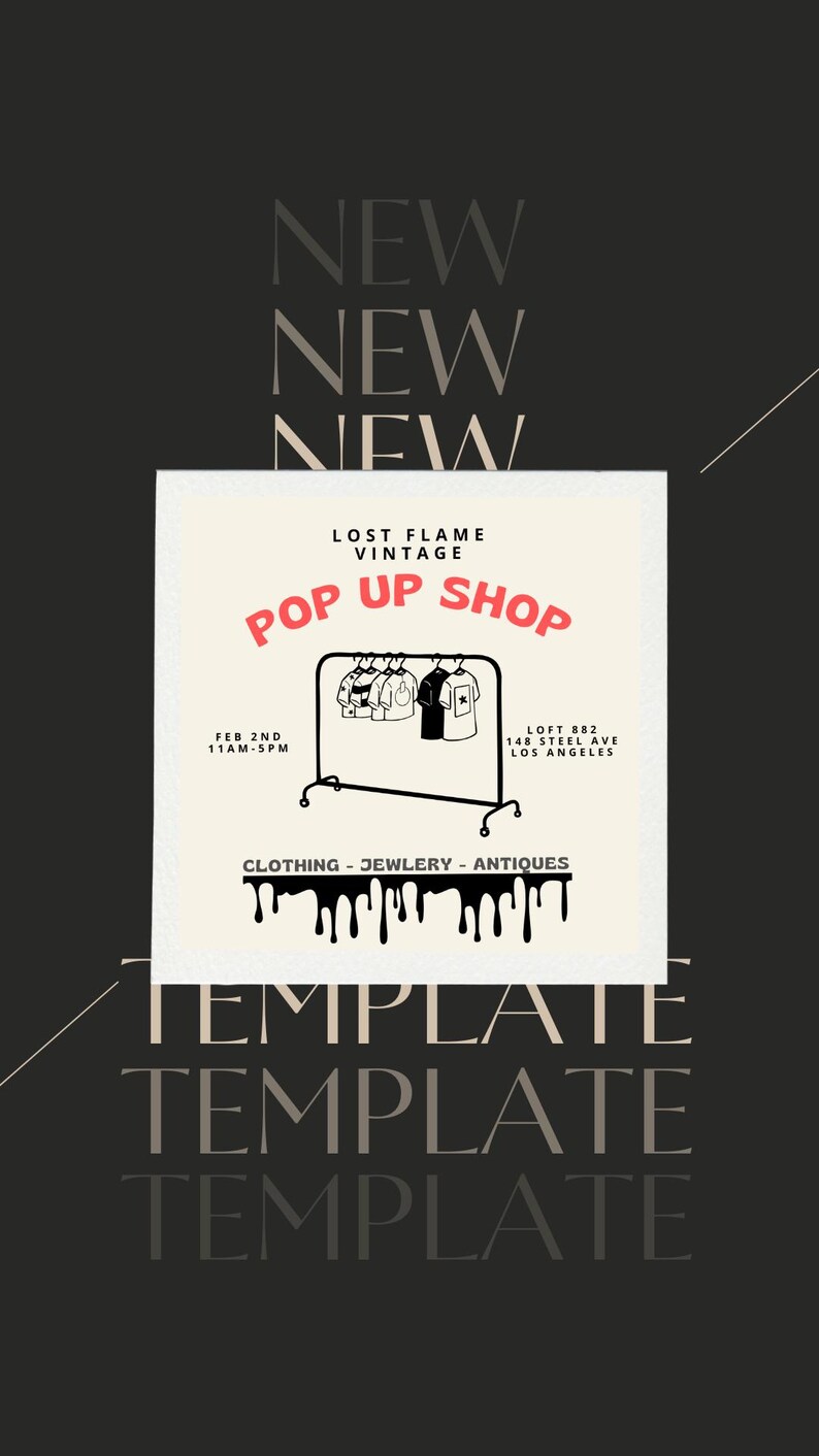 Pop up Shop Template for Instagram Post, Customizable Event Poster ...