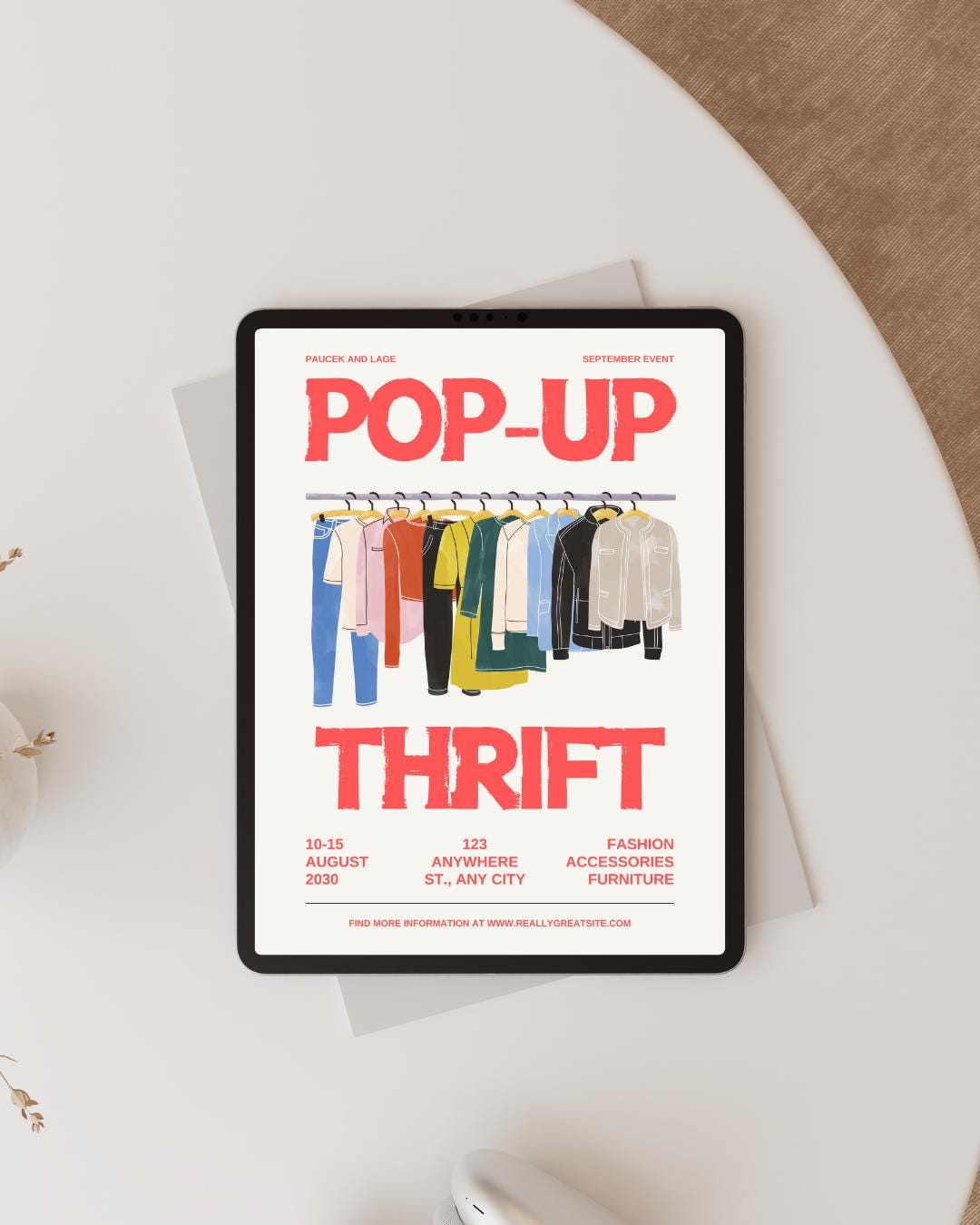 Colorful Thrift Shop Flyer Template | Pop up Shop Social Media Ad ...