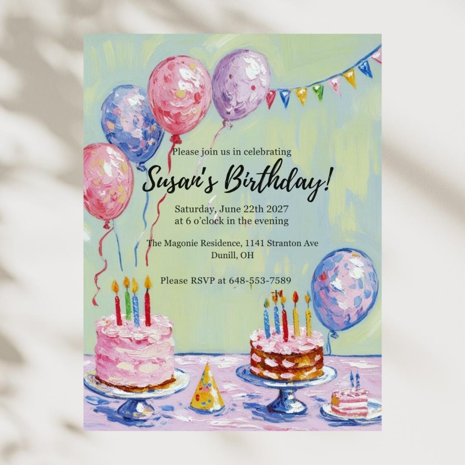 Elegant Monet Style Birthday Invitation | Impressionist Art ...