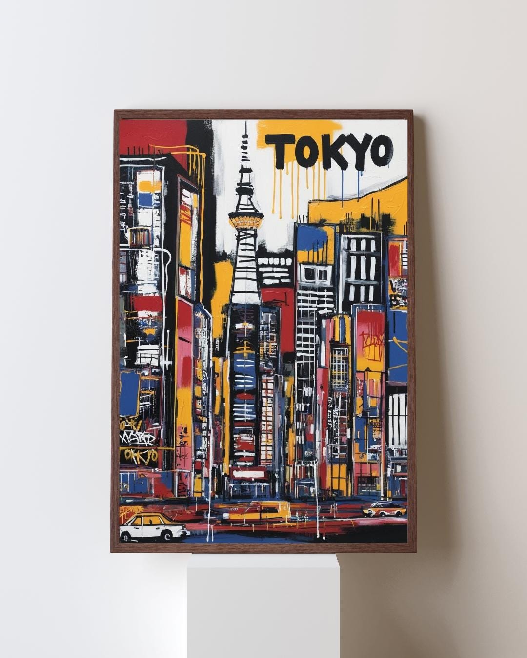 Basquiat Style Abstract Tokyo Print, Contemporary City Art, Digital ...