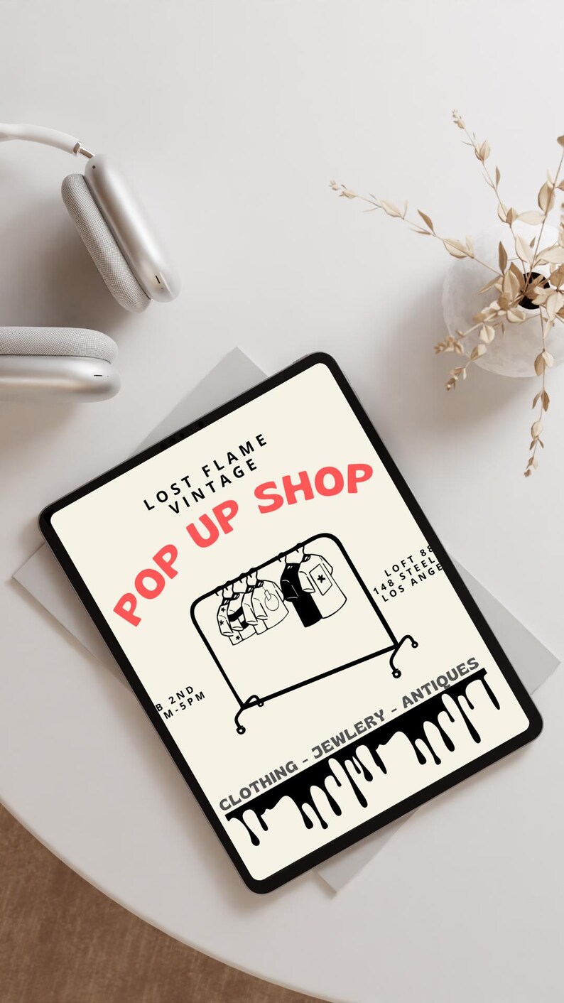 Pop up Thrift Shop Event Flyer Template | Fun Simple Pop up Shop ...