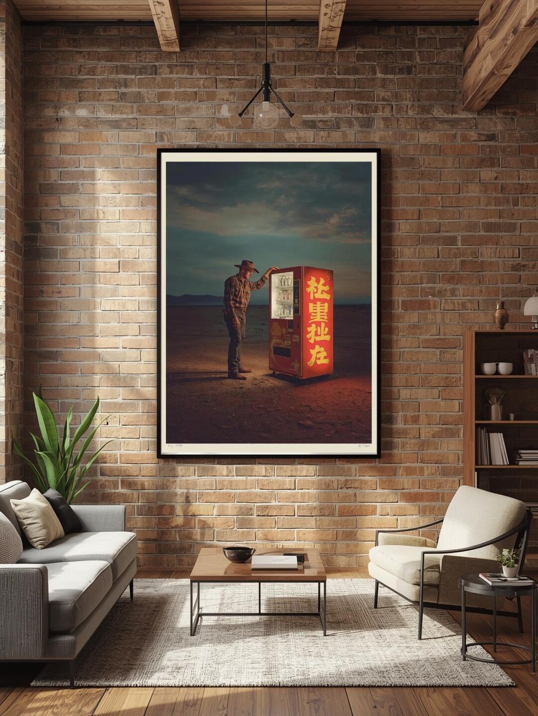 Vintage Western Cowboy X Japanese Vending Machine Print • Artistic Boho ...