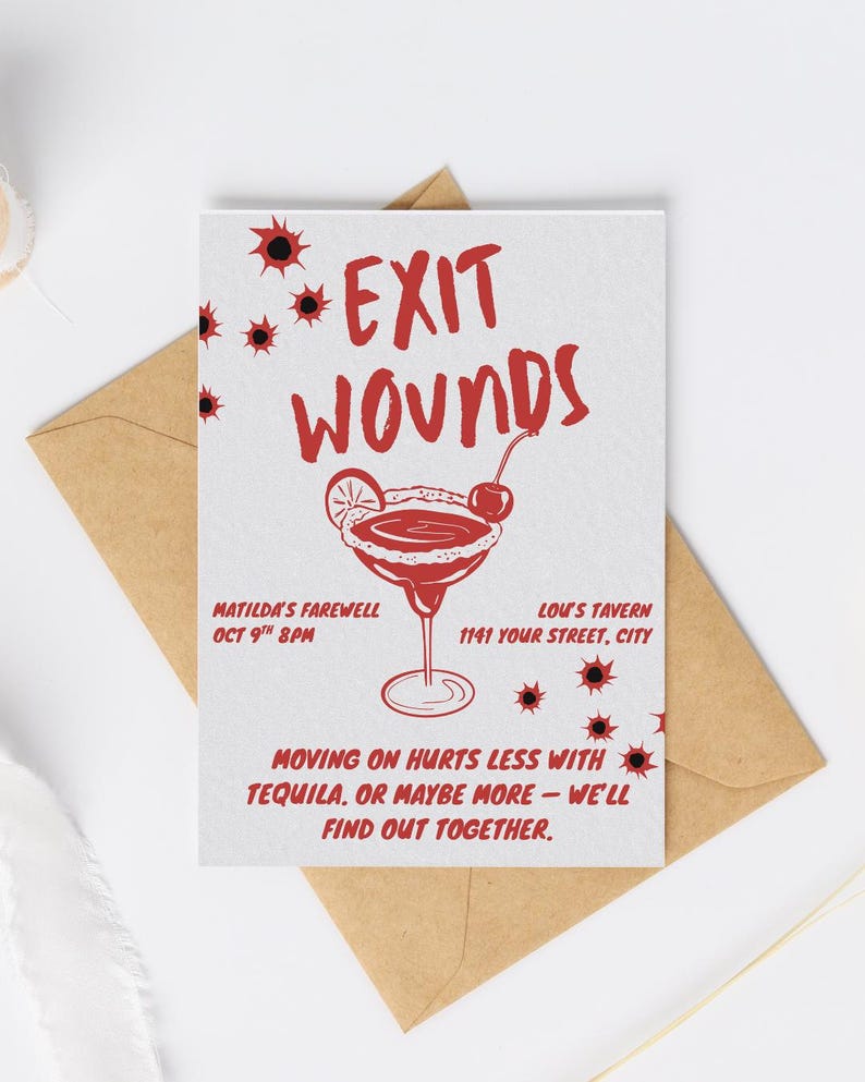 Coworker Farewell Party Invitation Template | Downloadable Witty ...