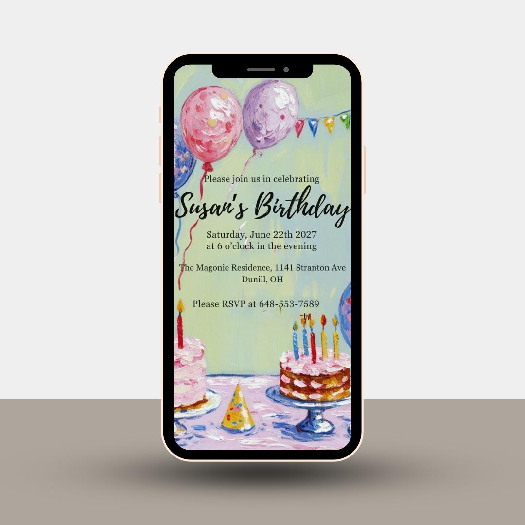 Elegant Monet Style Birthday Invitation | Impressionist Art ...