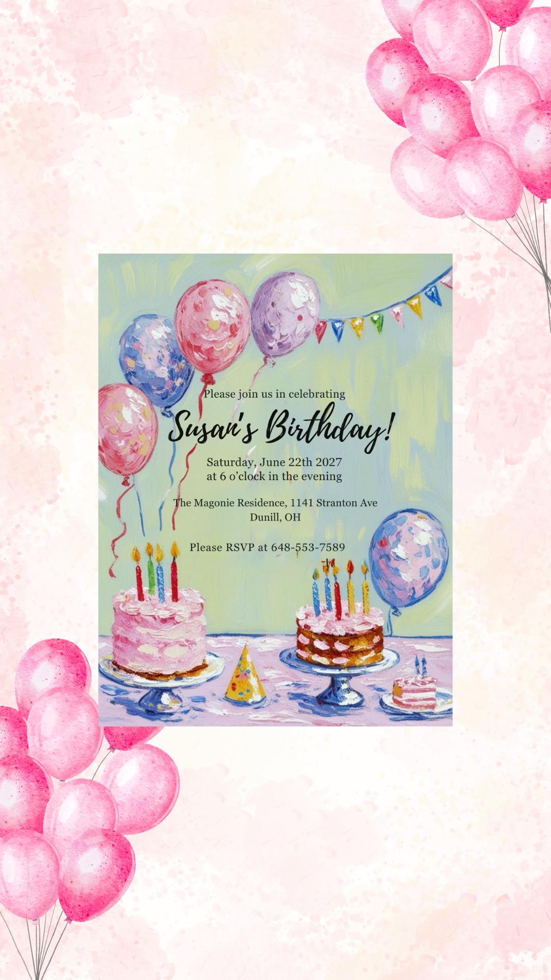 Elegant Monet Style Birthday Invitation | Impressionist Art ...