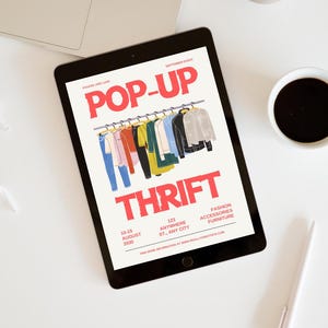 Editable Thrift Pop up Shop Poster Template | Canva Download | DIY ...