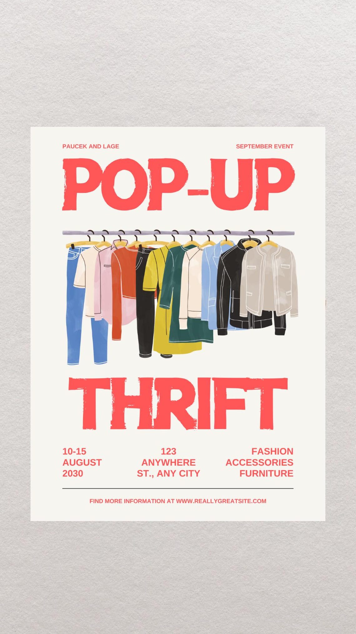 Editable Thrift Pop up Shop Poster Template | Canva Download | DIY ...