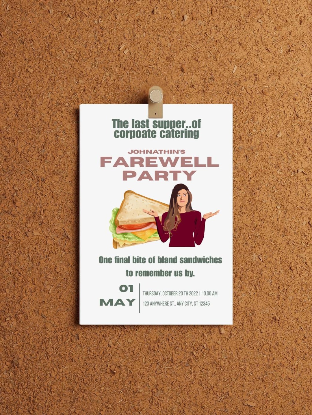Hilarious Coworker Going Away Party Invite • Editable Office Farewell ...