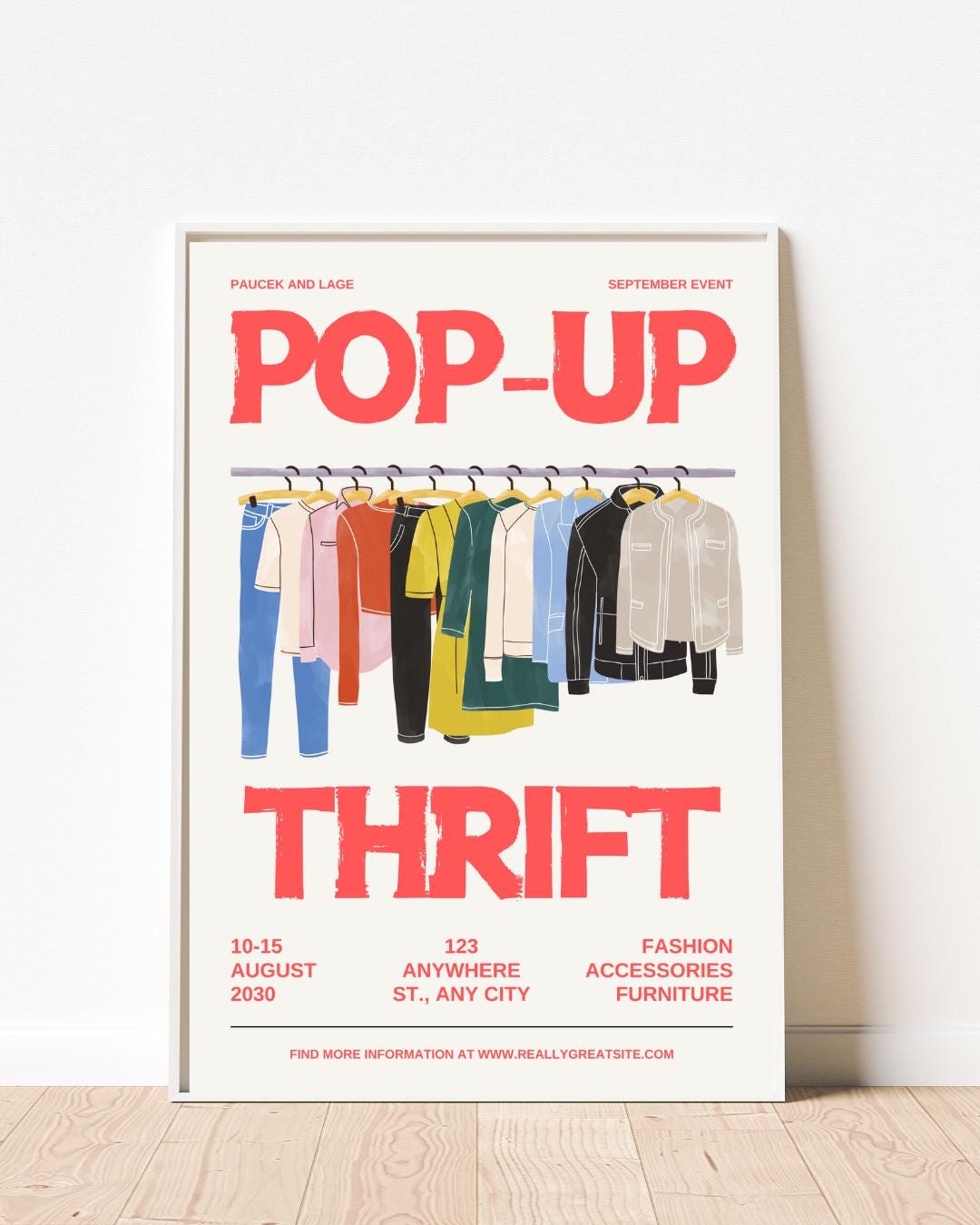 Thrift Pop up Shop Poster Template: Editable Canva Flyer (digital ...