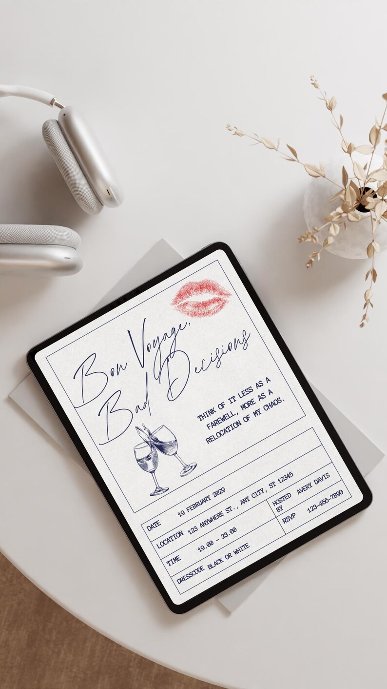 Funny & Aesthetic Farewell Party Invite Template, Casual Going Away ...