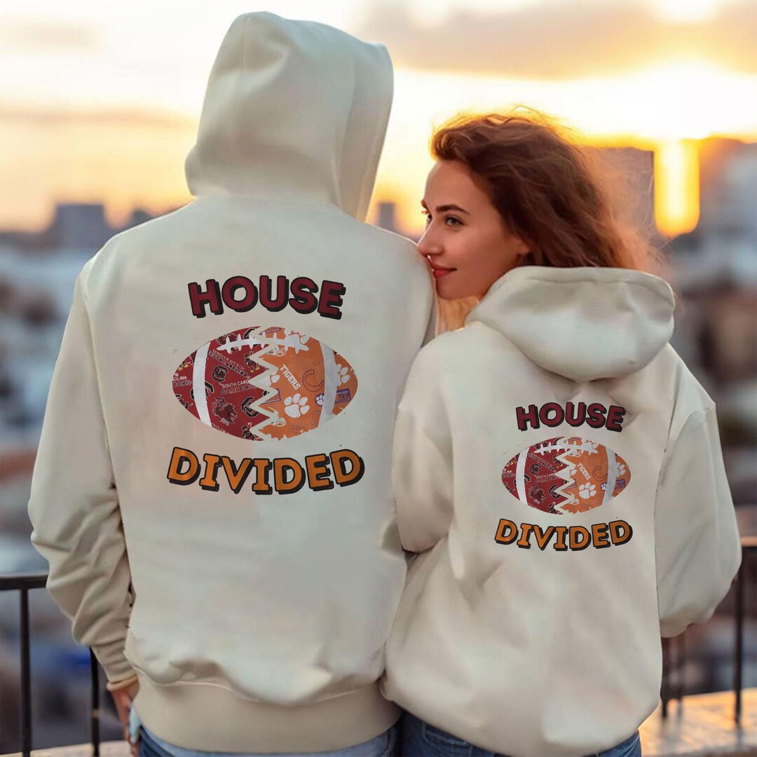 House Divided Sweatshirt, Split Football Shirt, Two Teams Hoodie ...