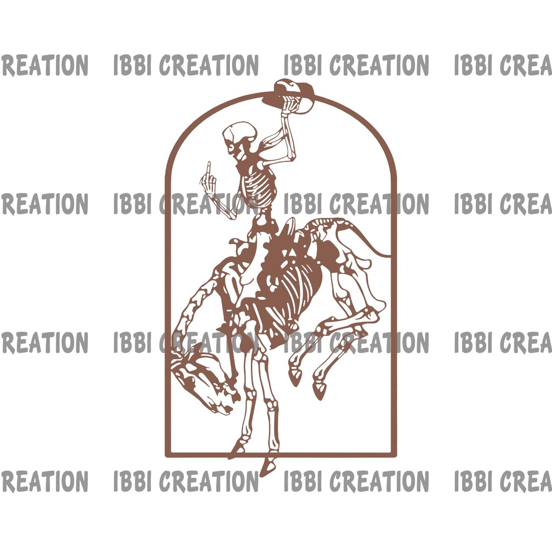 Skeleton Bronc Rider Graphic - Etsy