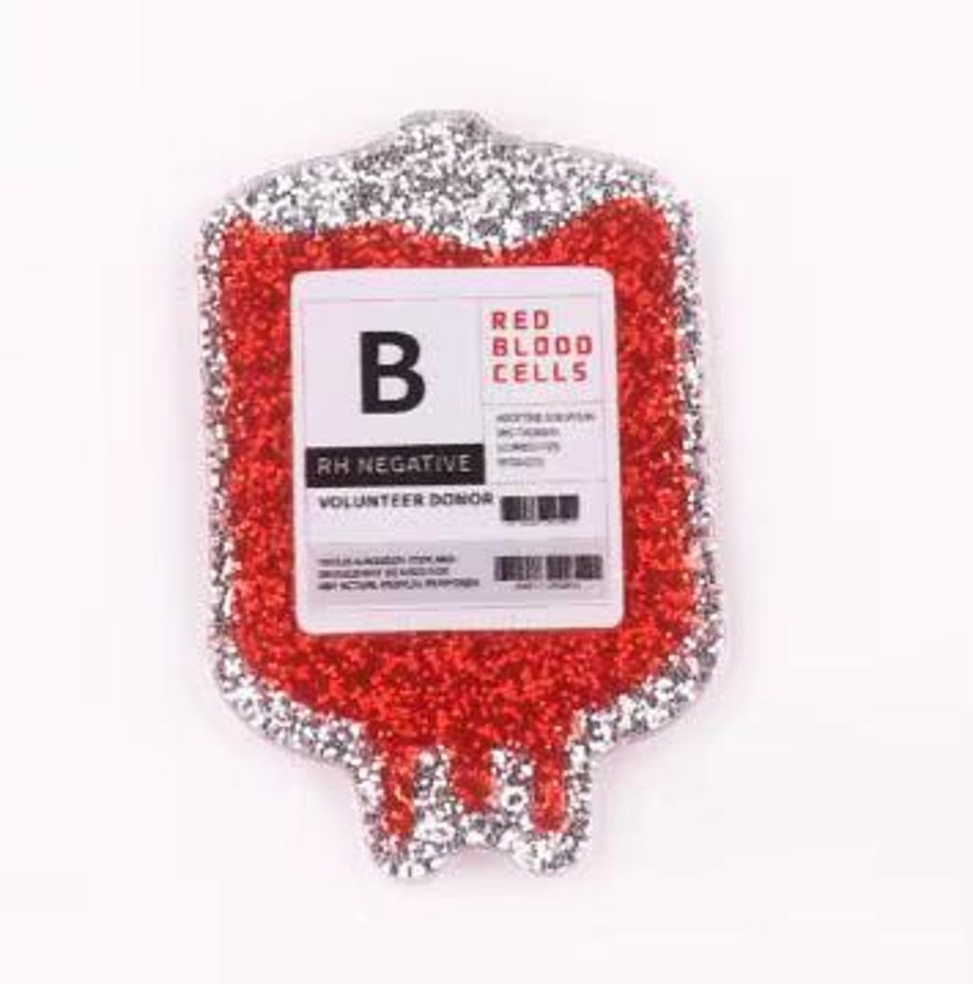 Blood Bag Type B | Sparkling B Negative Blood Bag Badge Reel for Blood ...