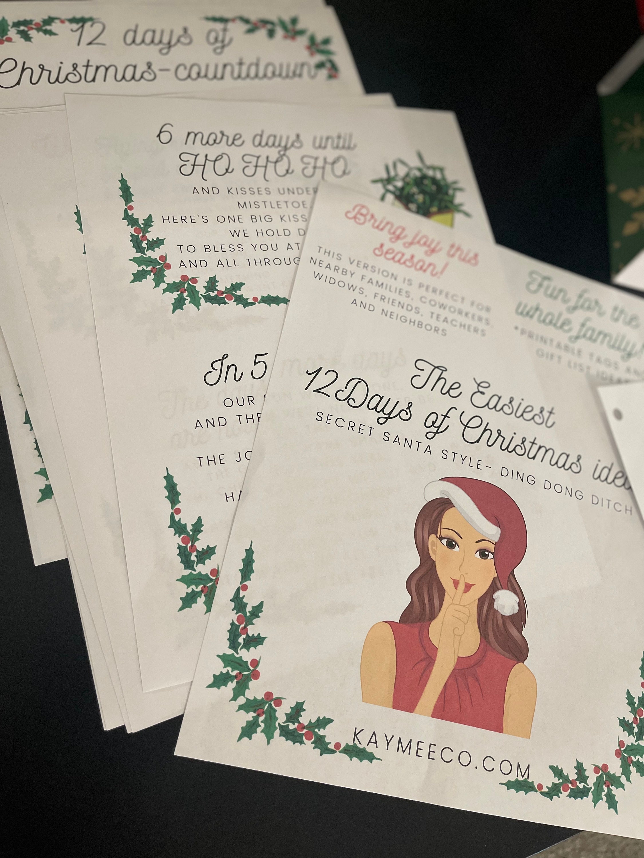 Digital Printable 12 Days of Christmas Poem Tags and Gift Ideas - Etsy