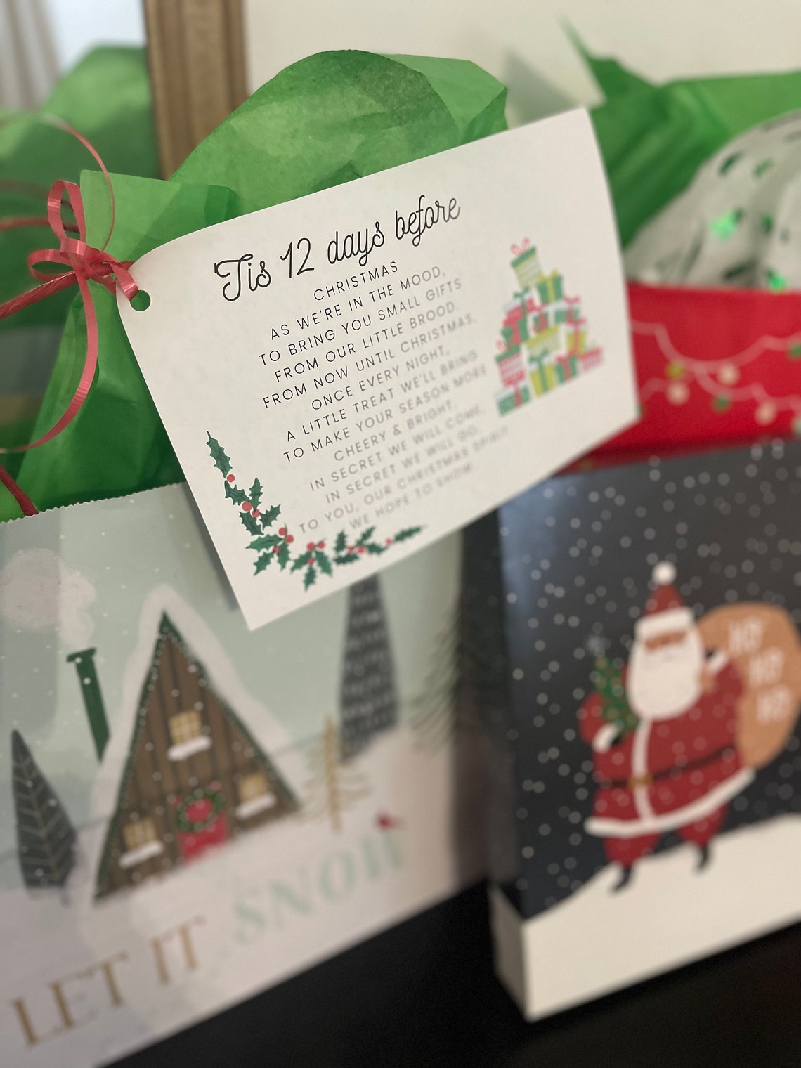 Digital Printable 12 Days of Christmas Poem Tags and Gift Ideas - Etsy