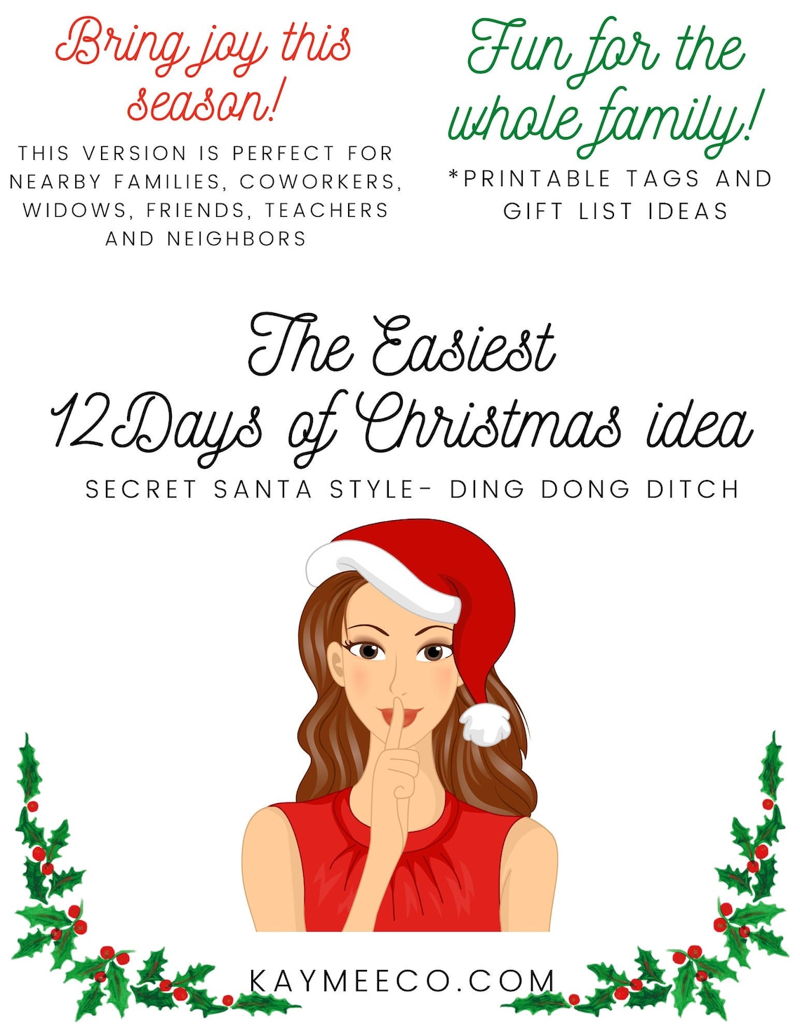 Digital Printable 12 Days of Christmas Poem Tags and Gift Ideas - Etsy