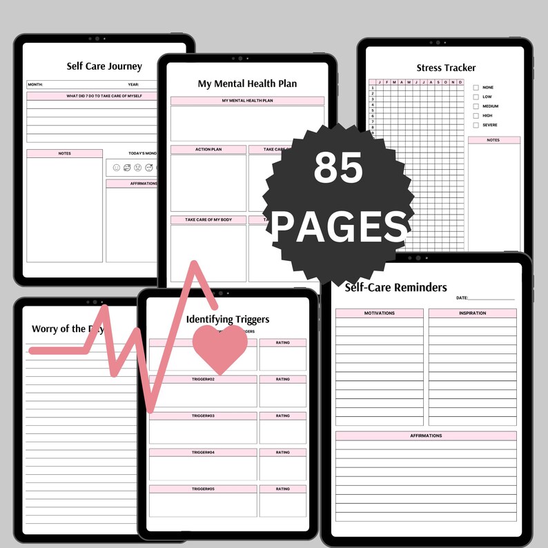 Editable Mental Health Planner, Printable Wellness Planner, Wellness ...
