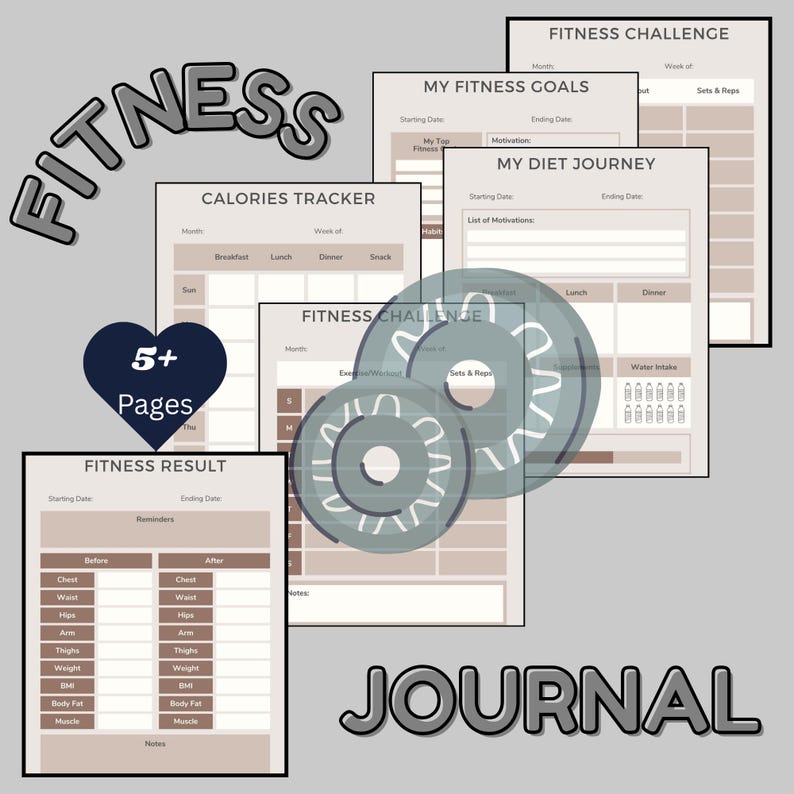 Editable Fitness Planner, Tracks Workout and Wellness Goal, Weight Loss ...