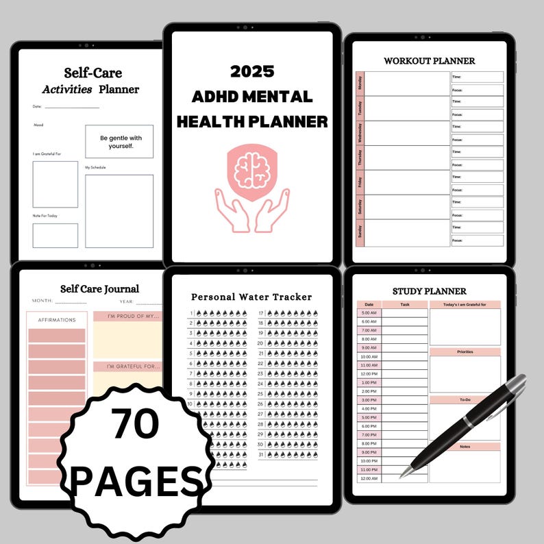 Editable Mental Health Planner, Printable Wellness Planner, Wellness ...