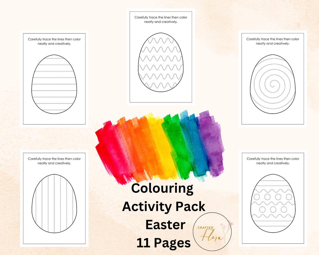 Easter Colouring and Activity Pack Coloring Book Printable DIGITAL (11 ...