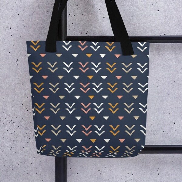 Blue Chevron Bag - Etsy