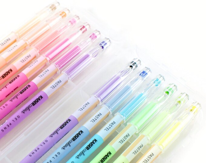 Starter Set of PASTEL Gel Pens 12 Pastel Gel Pens, Fine Point, With ...