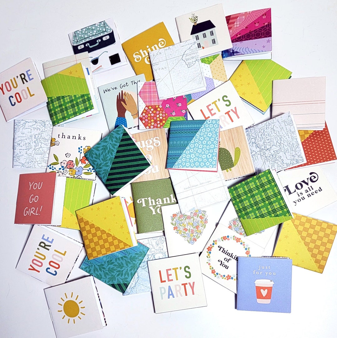 Set of 10 Mini Handmade Notebooks-2 X 2 SURPRISE MIX of Small Books ...