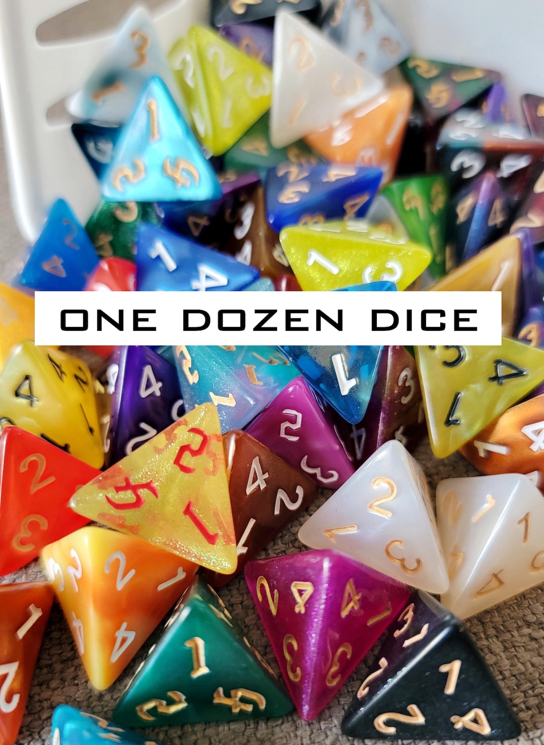 DND Mystery Dice Scoop - D4 Tetrahedron Caltrop Only - Triangle Dice ...