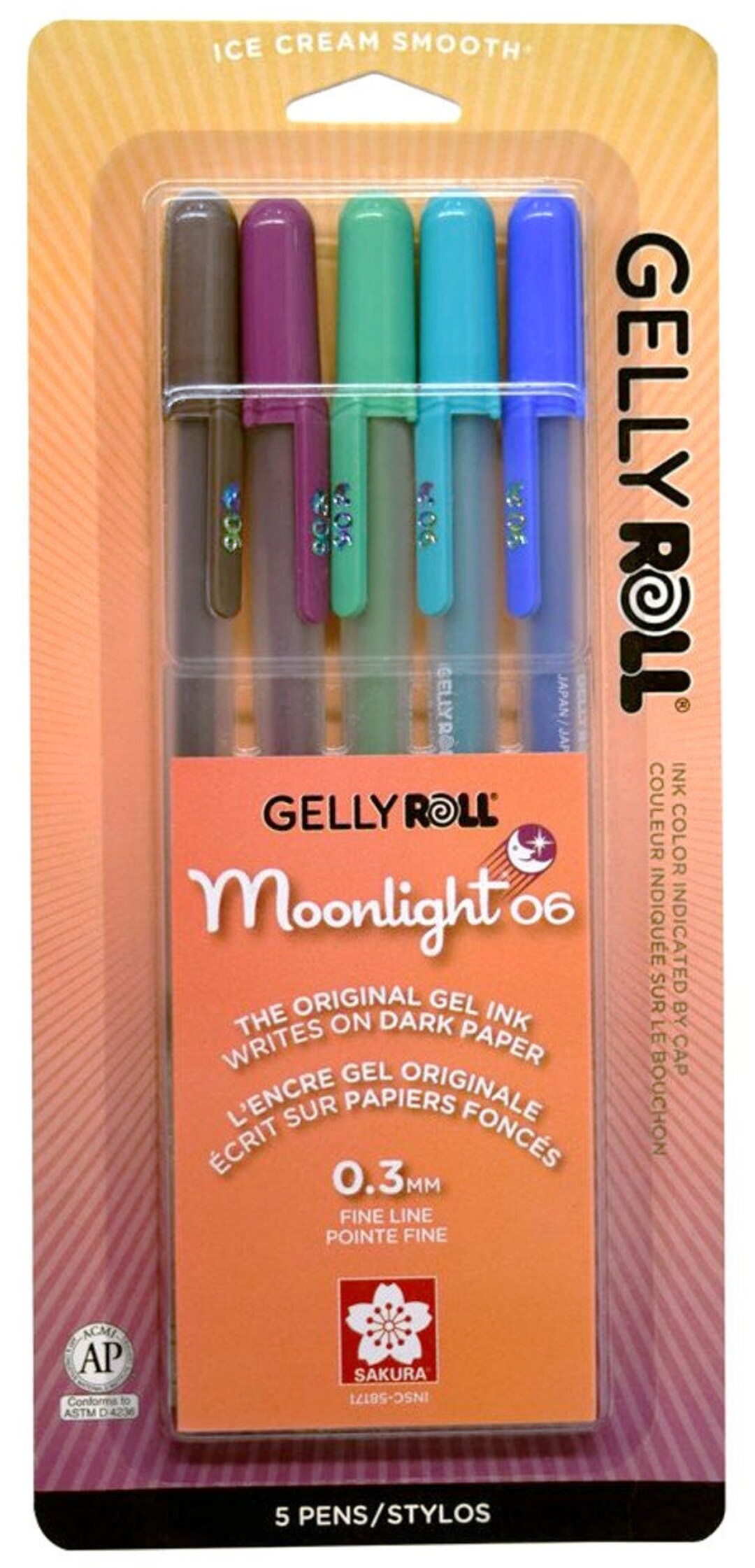 Set of 5 Moonlight Gelly Roll Pens - TWILIGHT SET -vivid Gel Ink Pens ...