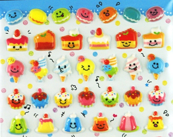San-x Japan Puffy Desserts Stickers-cake Slices, Donuts, Pudding ...